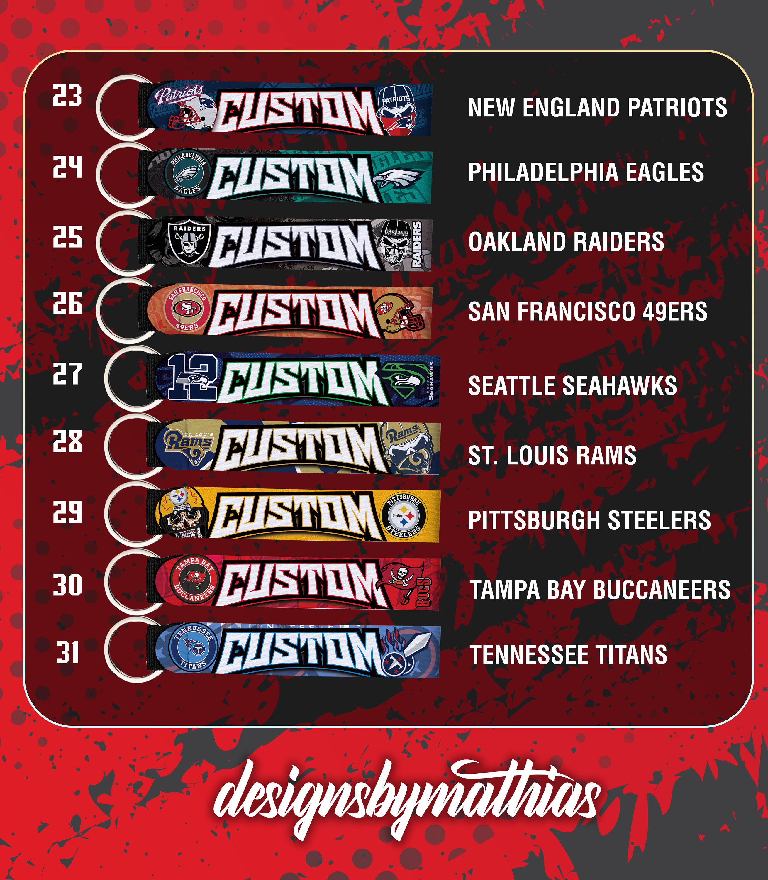 NFL Personalized Football Keychains | Seahawks | Raiders | Giants ...