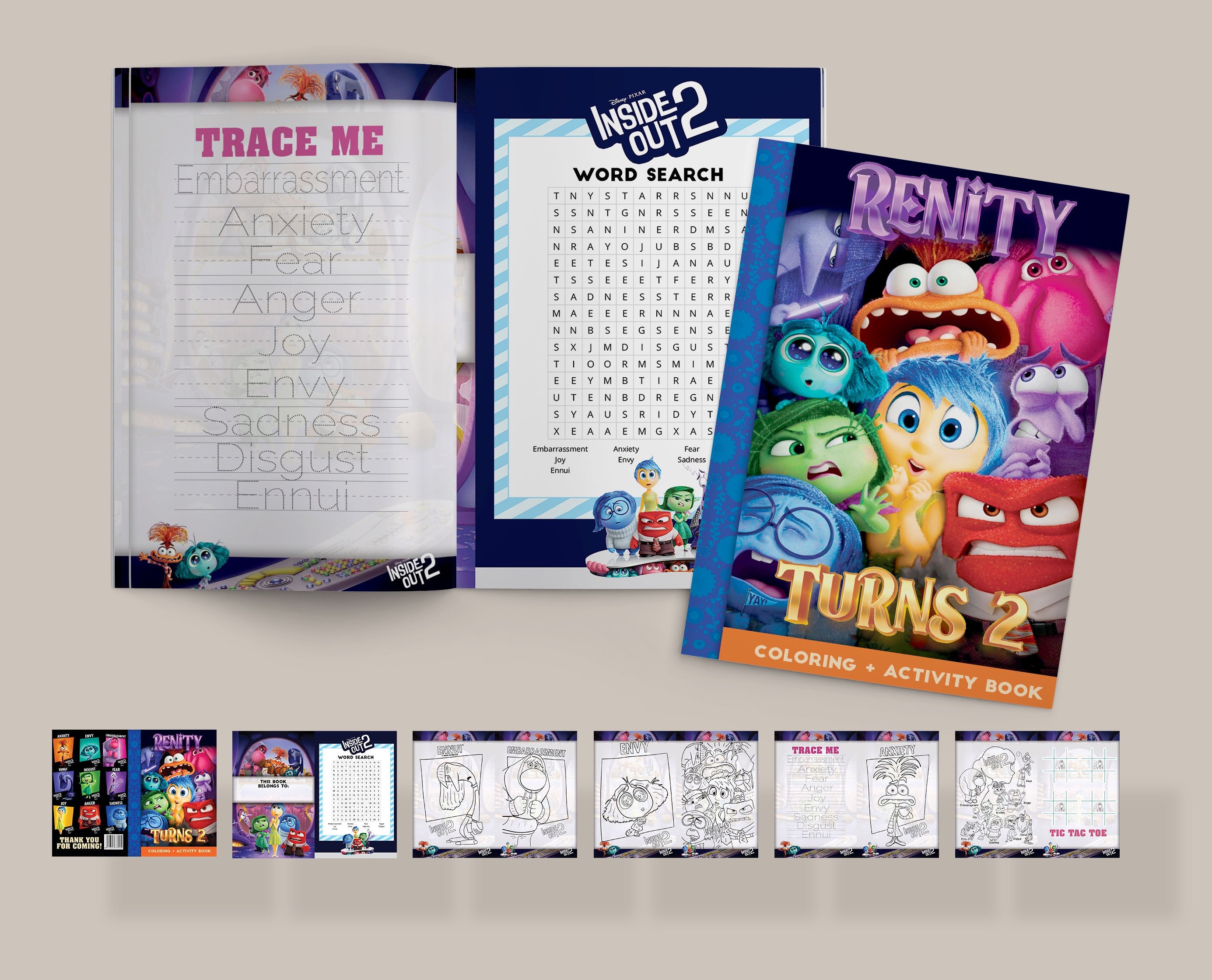 Inside Out 2 Coloring+activity | Party Favor | 5.5"x8.5" - Etsy