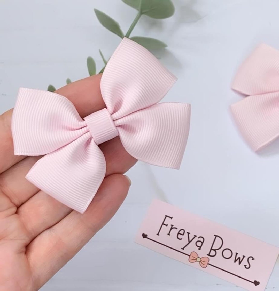 Ice Pink Hair Bows, Baby Pink Pigtail Bows, Pink Ribbon Bows, Hair Bows ...