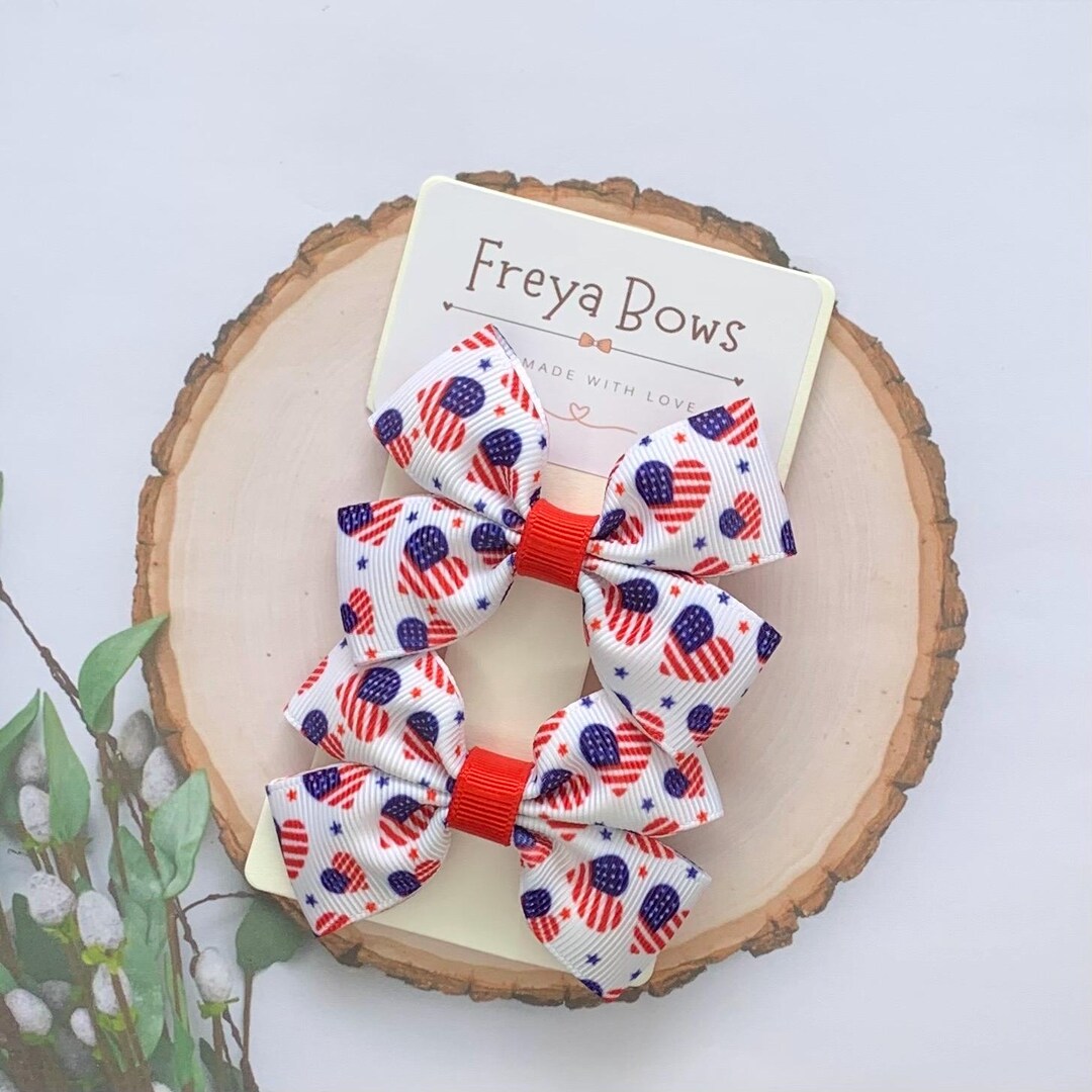 American Flag Hair Bow, 4th of July Hair Clips, Baby Headbands ...
