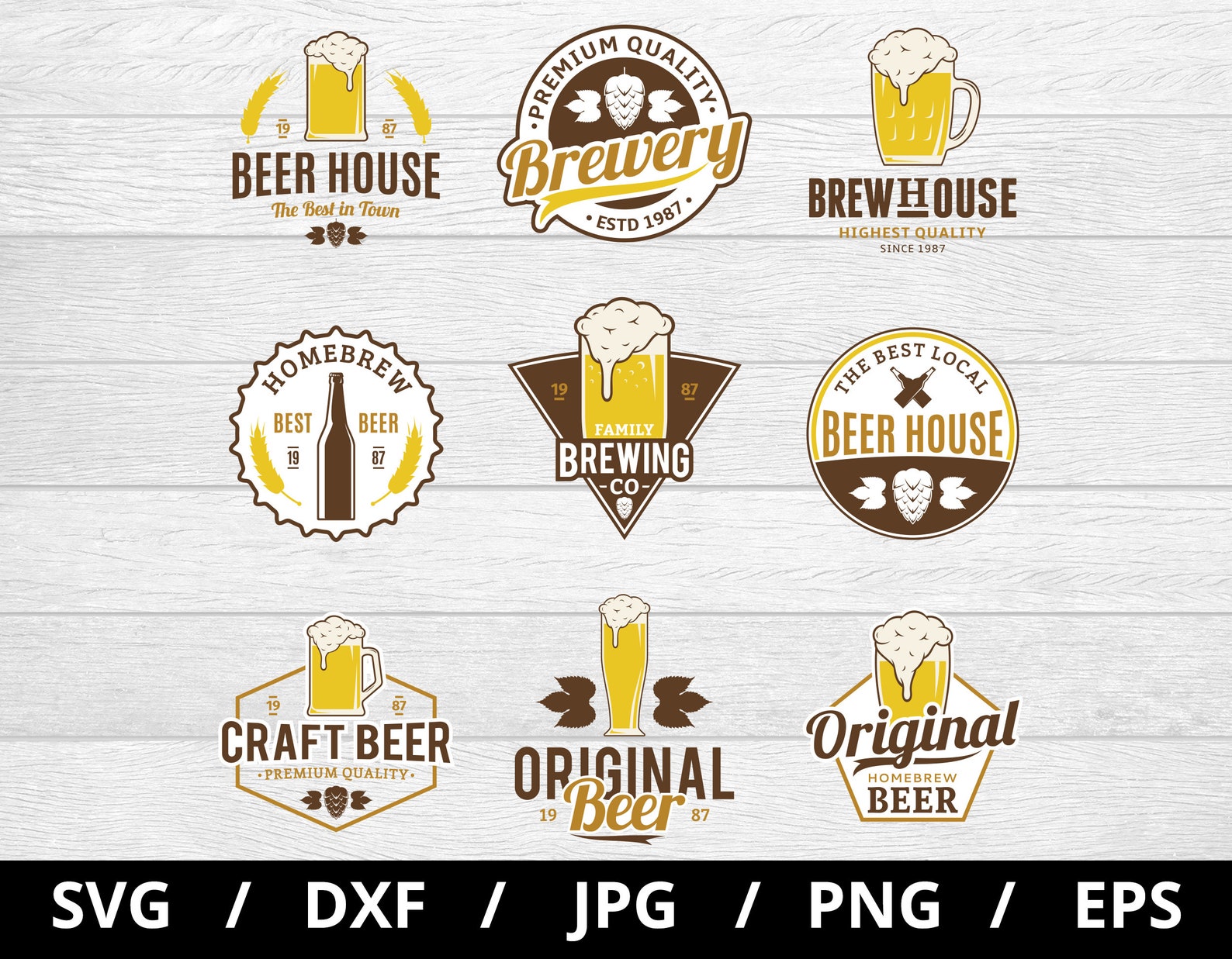 Beer House Logo Sets Collection Illustration Svg Brewery - Etsy