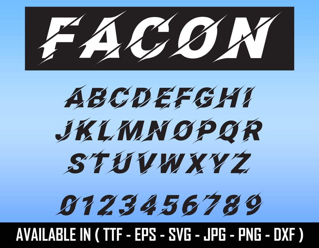 Facon Font Svg Facon Alphabet Svg Facon Letters & Numbers - Etsy Singapore