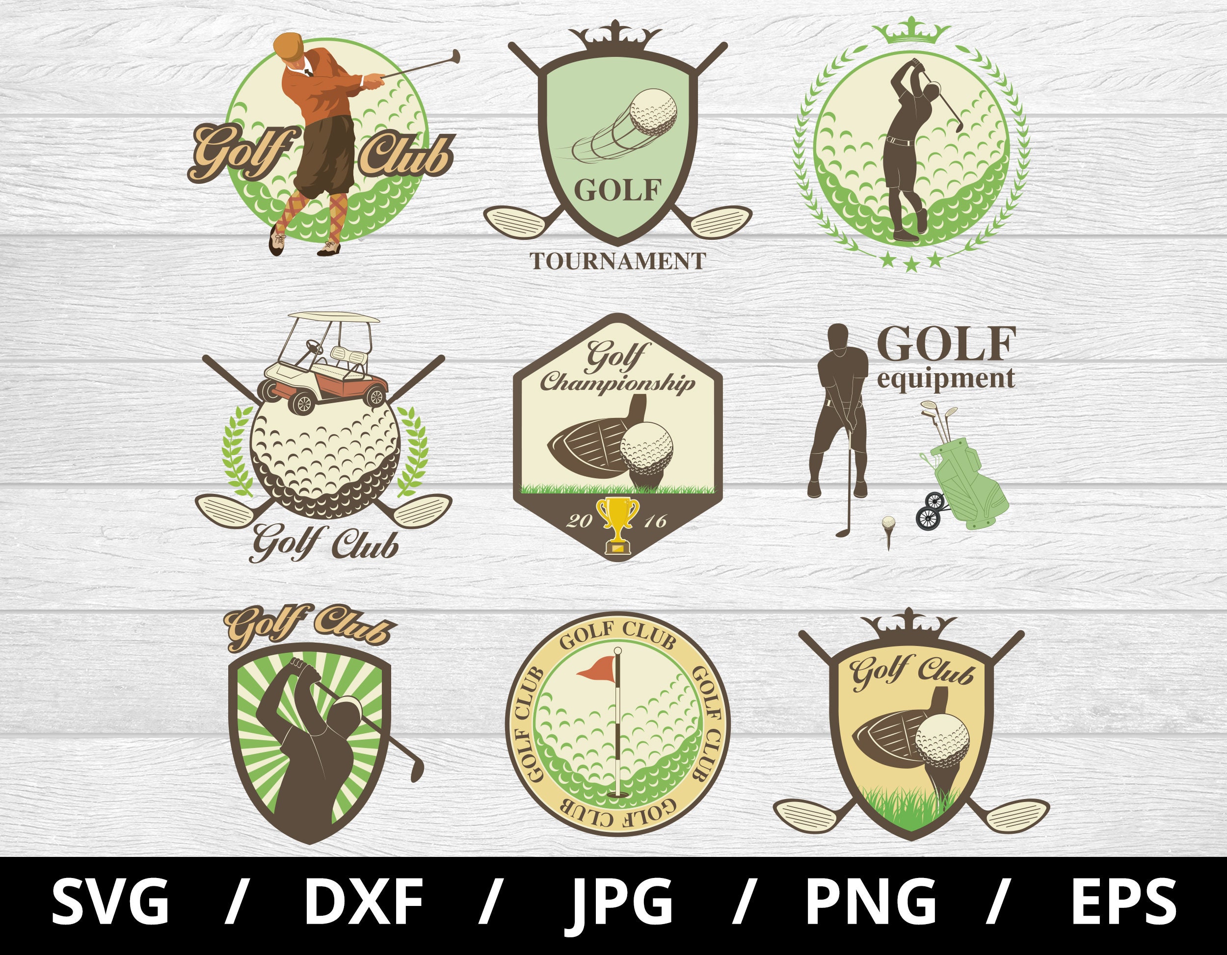 Golf Club Logo Sets Illustration Svg Golf Tournament Golf - Etsy