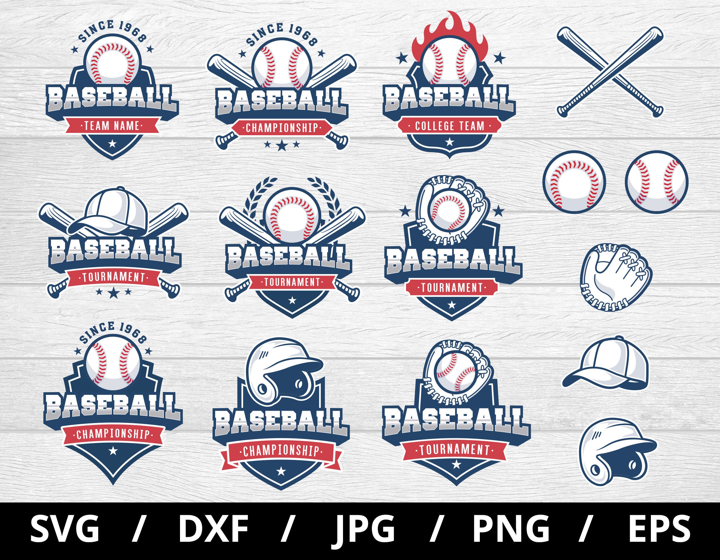 Baseball Tournament Logo Sets Illustration Svg, Baseball Championship ...