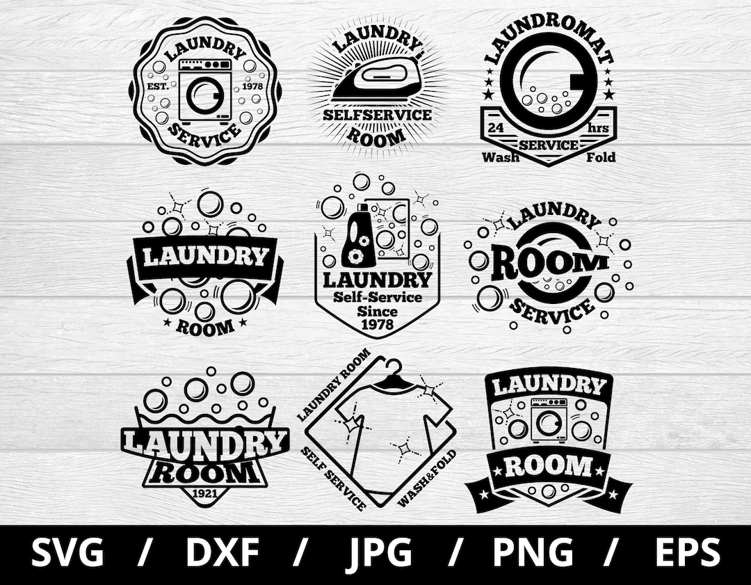 Laundry Room Logo Sets Collection Illustration Svg Laundry - Etsy