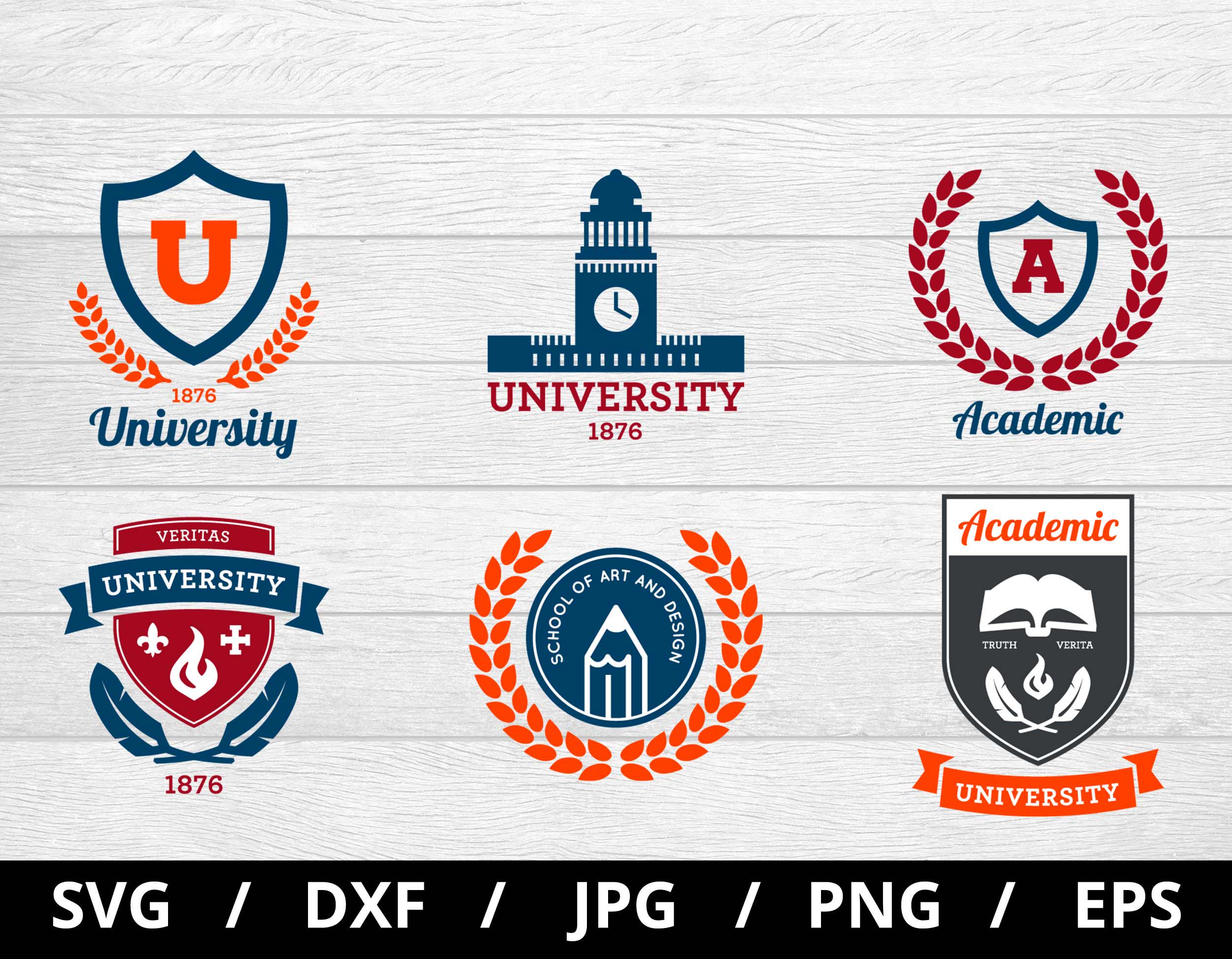 University Logo Sets Collection Illustration Svg, University Academics ...