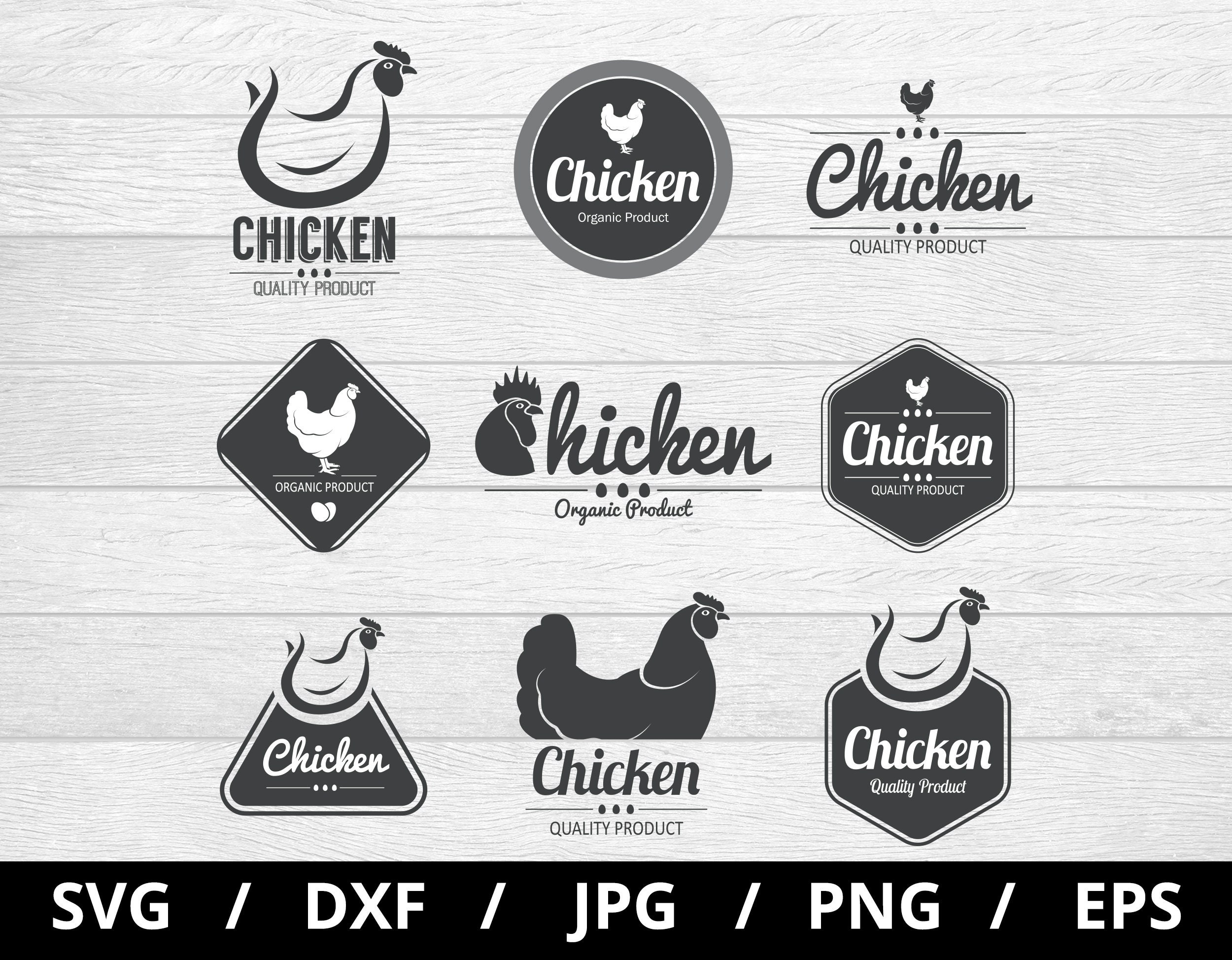Chicken Logo Sets Collection Illustration Svg, Farm Chicken, Chicken ...