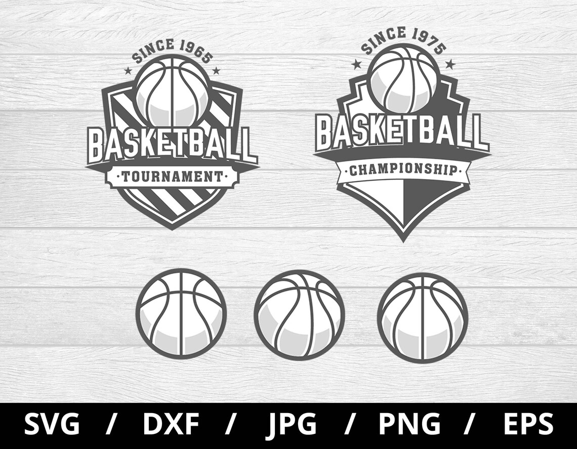 Basketball Team Logo SVG Set: Tournament, League Emblems (digital ...