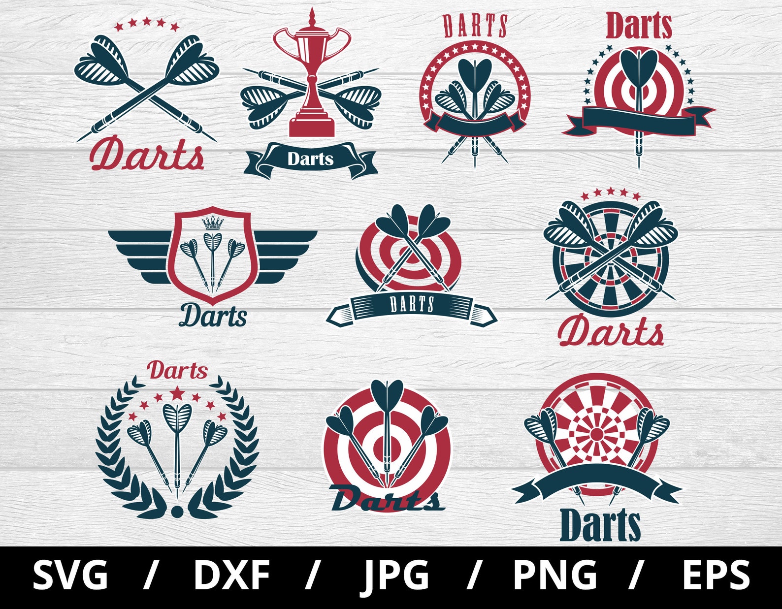 Darts Logo Sets Illustration Collection Svg, Darts Team, Darts Club ...