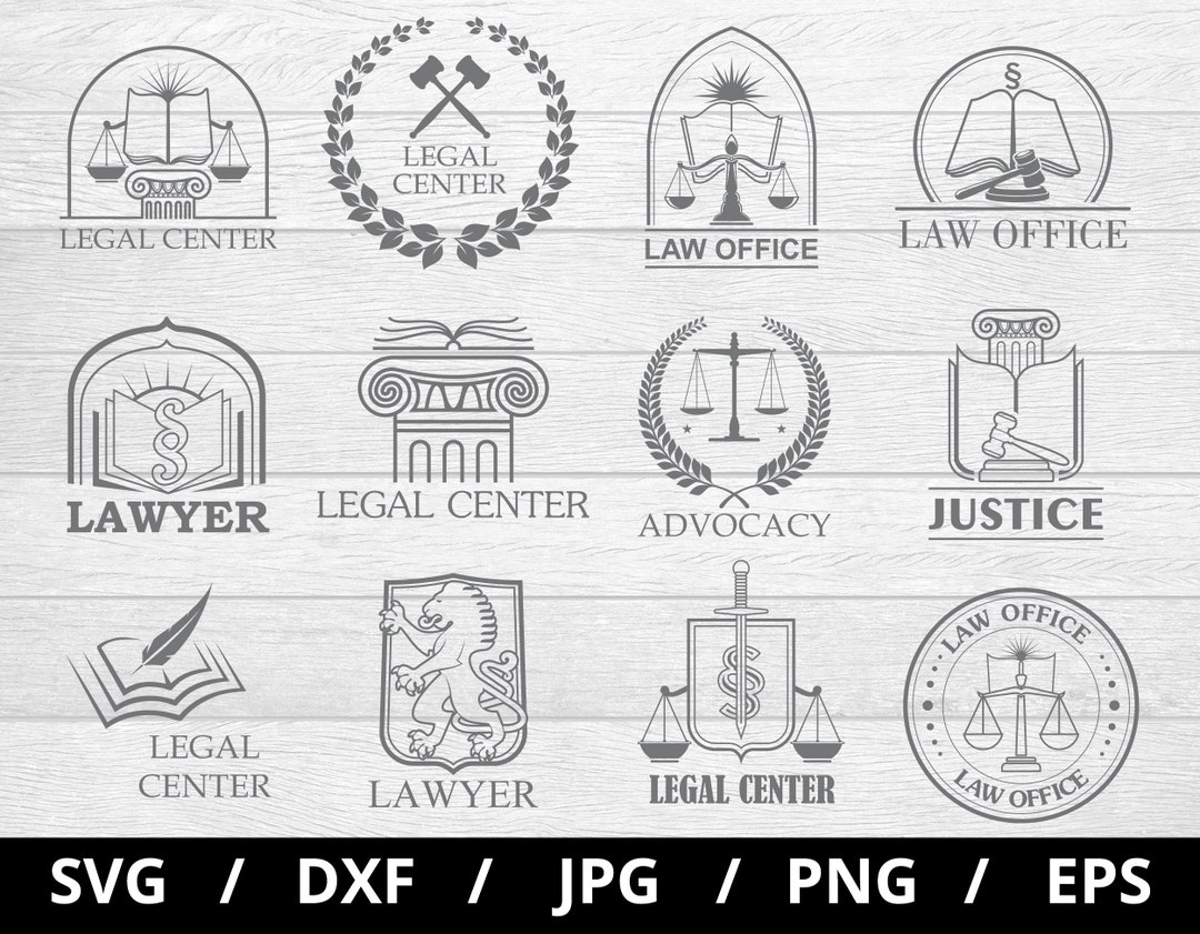 Law Office Logo Sets Illustration Svg, Lawyer Icon Sets Svg, Advocacy ...