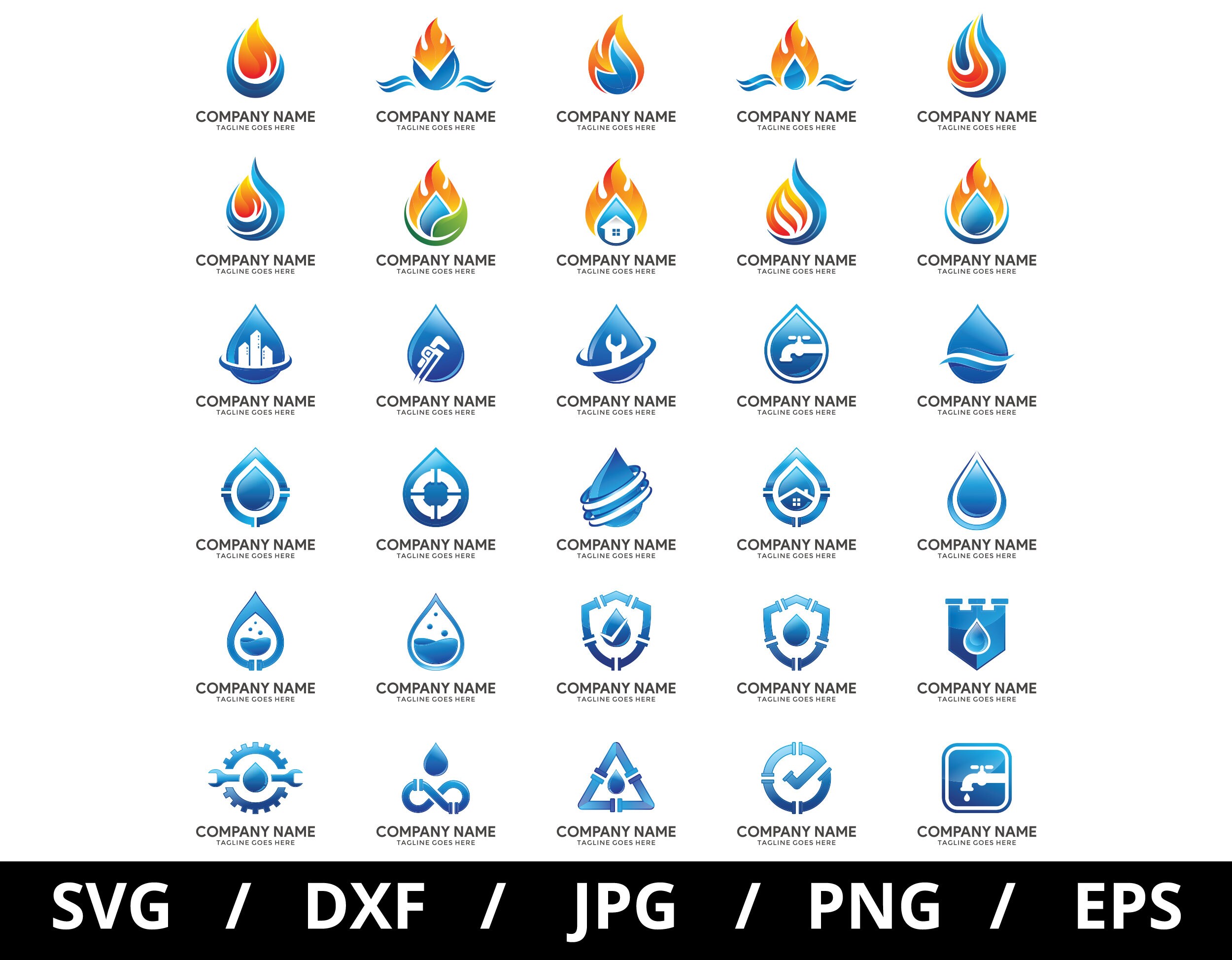 Water Design Logo Sets Collection Illustration Svg, Water Icon Labels ...