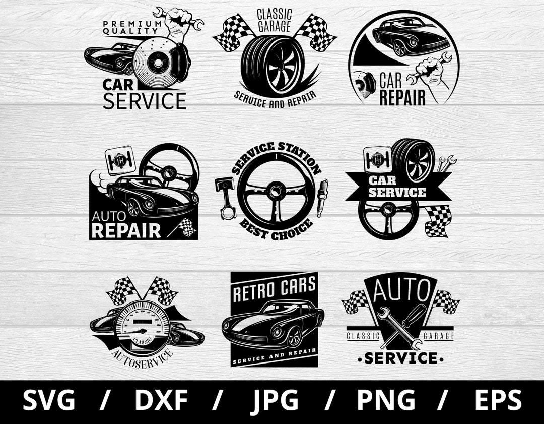 Car Service Logo Sets Collection Illustration Svg, Auto Service Car ...
