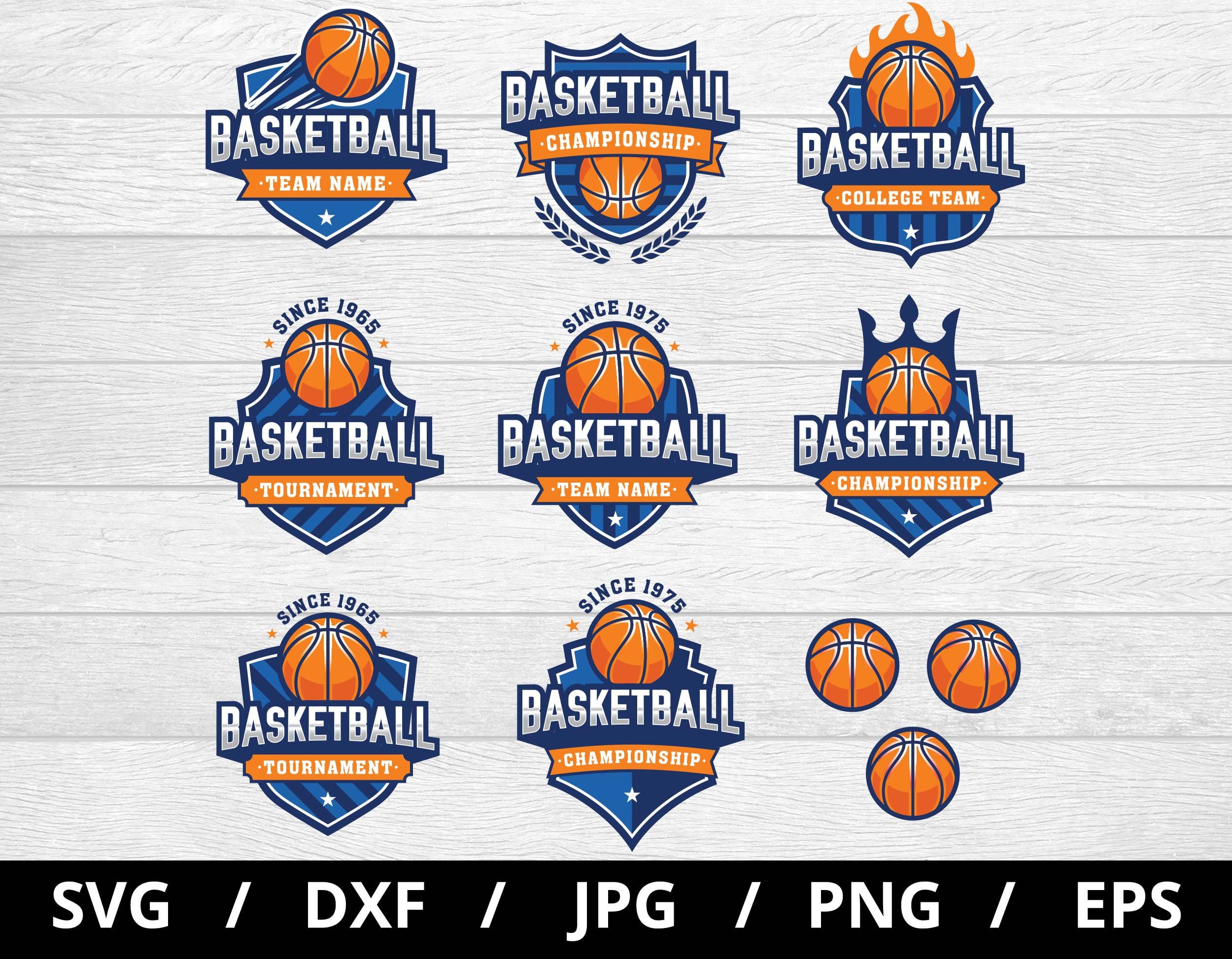 Basketball Team Logo Sets Illustration Svg, Basketball Tournament ...