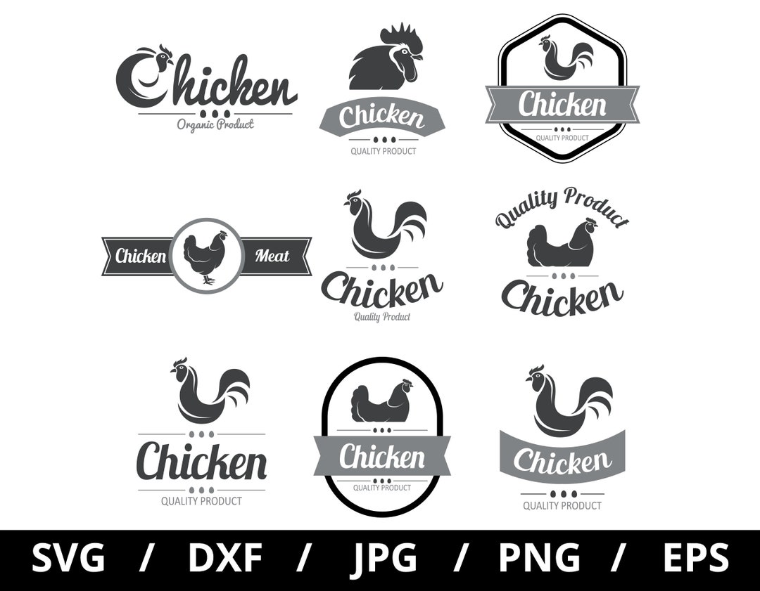 Chicken Shop Logo Sets Collection Illustration Svg, Fresh Farm Chicken ...