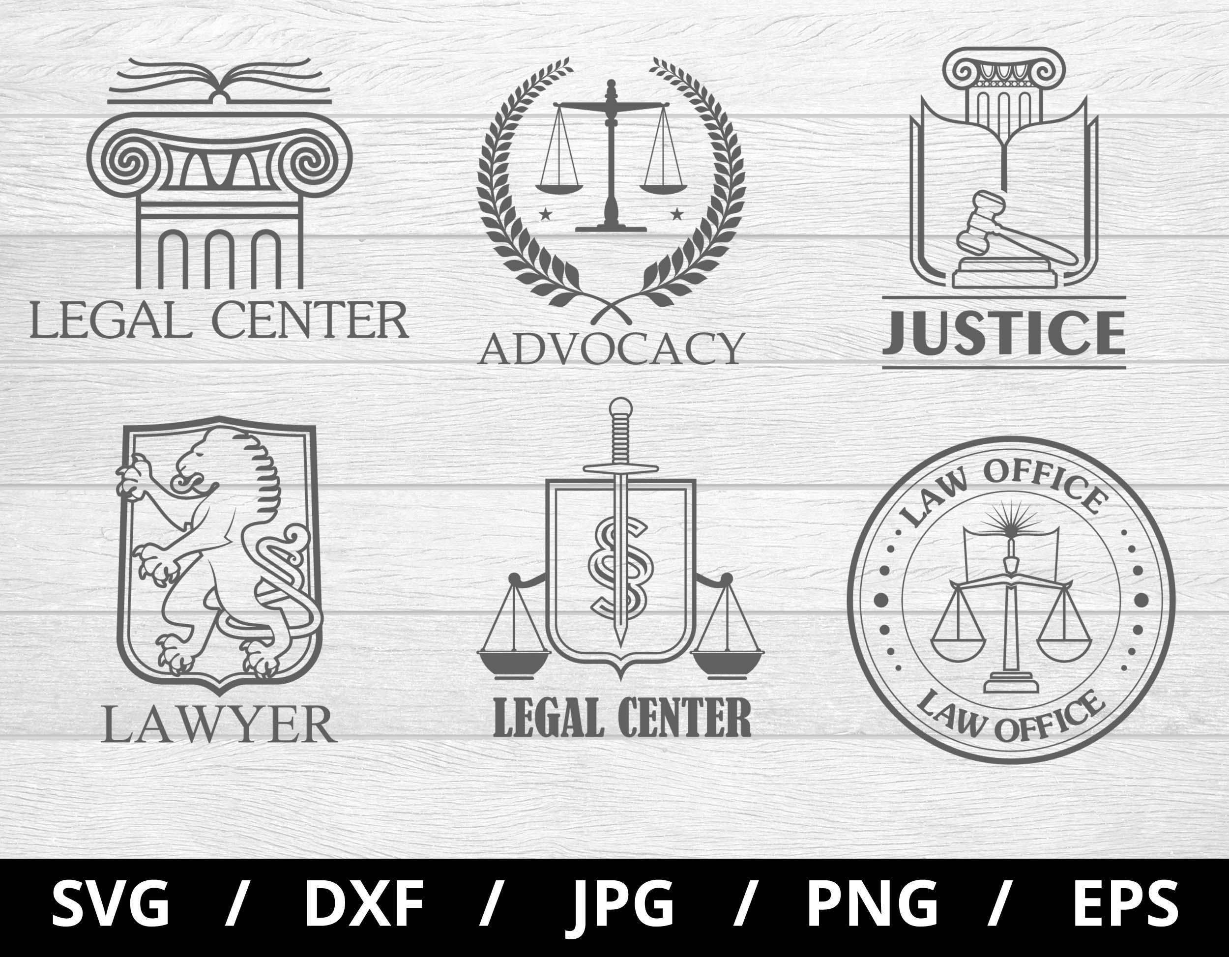 Law Office Logo Set Illustration (svg, Eps, Dxf, Jpg, Png) - Etsy