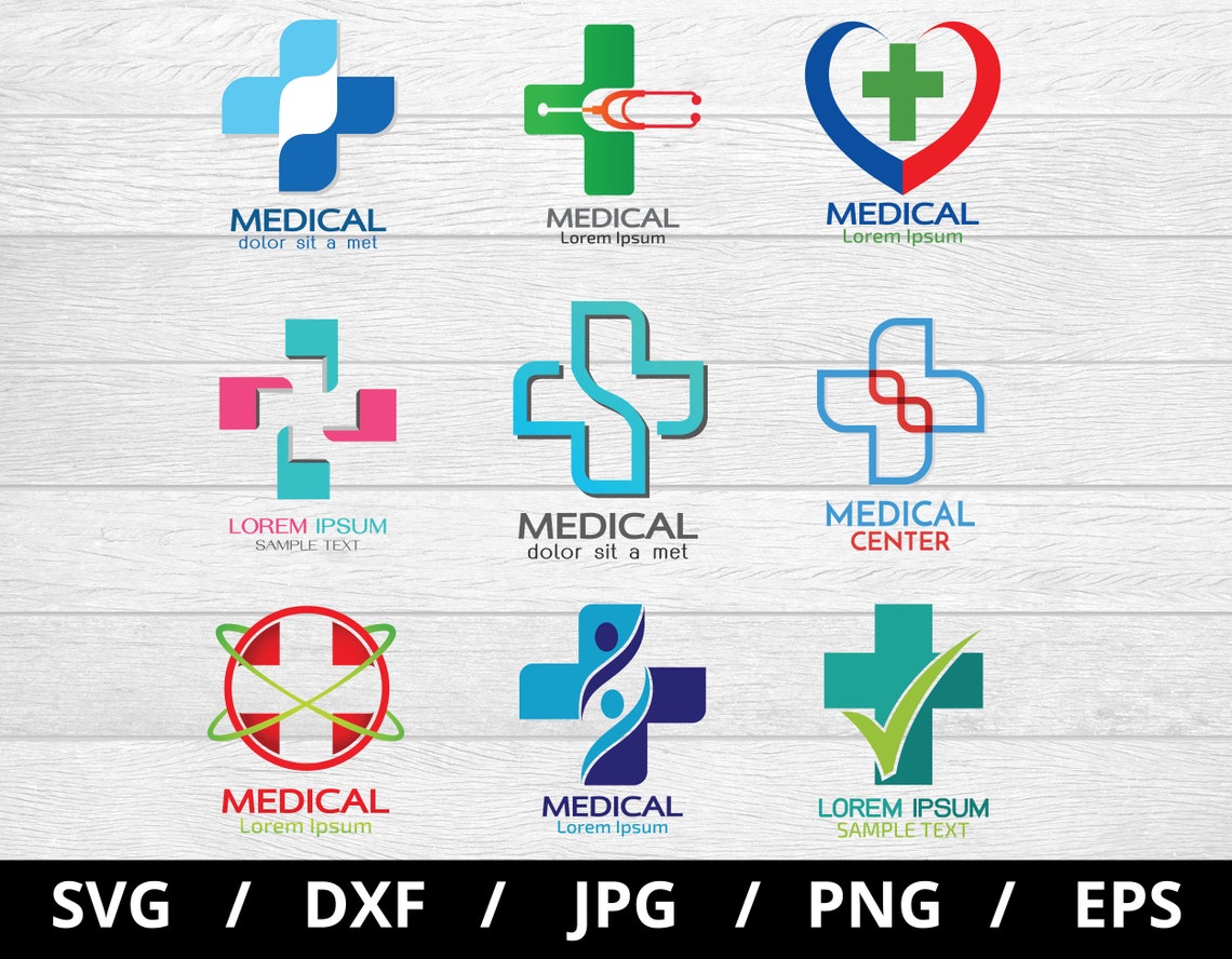 Medical Logo Sets Illustration Svg, Hospital, Clinic, Heal, Save Life ...