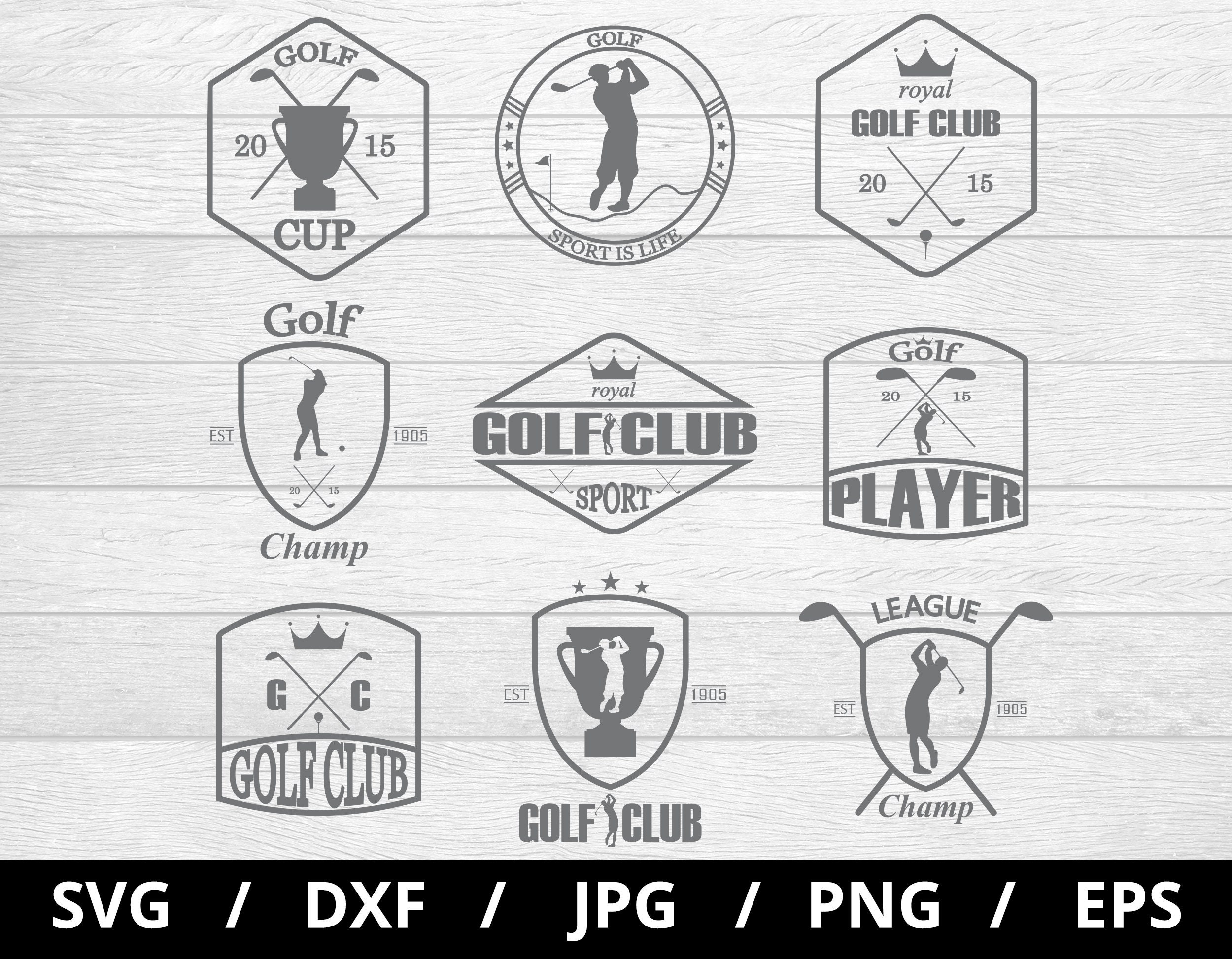 Golf Club Logo Set: Tournament, Team Emblems (SVG, PNG, JPG) - Etsy