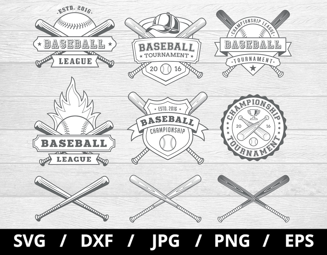 Baseball Tournament Logo Sets Collection Illustration Svg, Baseball ...