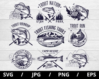 Rainbow Trout SVG Fishing Svg Fish Svg Fishing Clipart - Etsy
