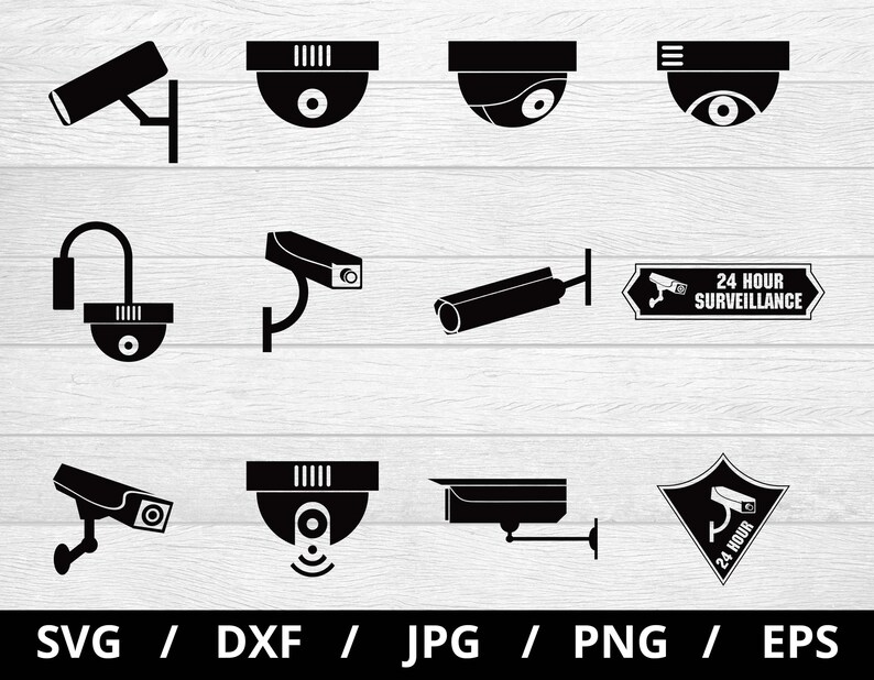Cctv Security Camera Bundle Illustration Collection Svg, Cctv Camera ...