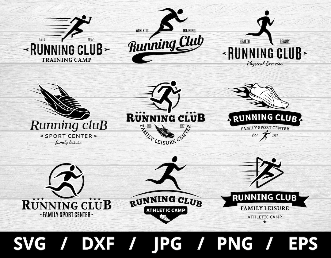 Running Club Logo Sets Collection Illustration Svg, Running Club ...