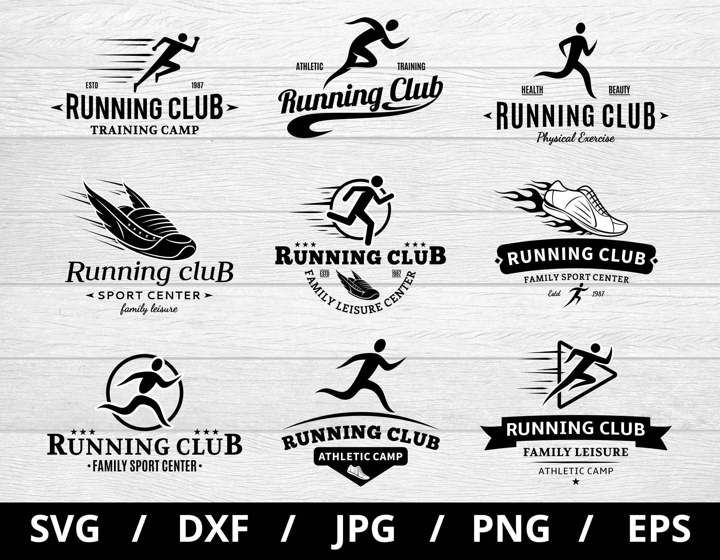 Running Club Logo Sets Collection Illustration Svg, Running Club ...