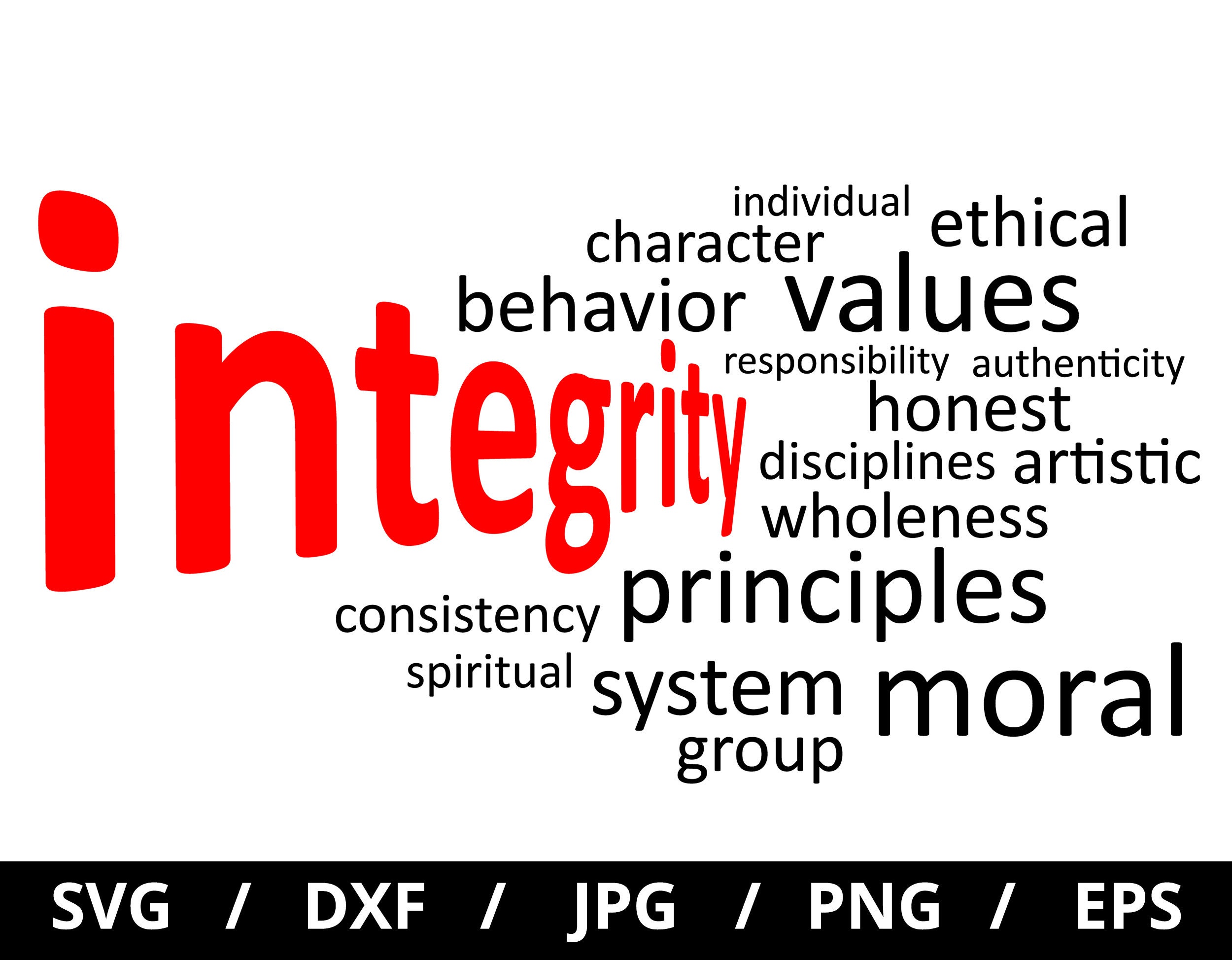 Integrity Strategy Rules Typography Composition Lettering Svg, Values ...