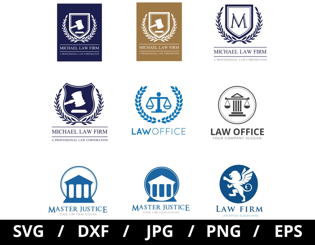 Law Firm Logo Sets Illustration Svg, Master Law Firm, Law Office ...
