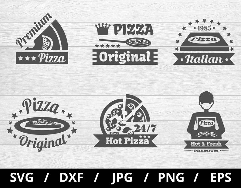 Pizzeria Logo Sets Collection Illustration Svg, Italian Pizza, Pizza ...