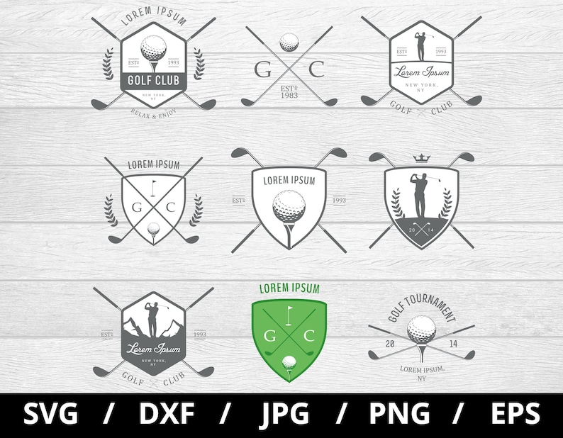Golf Club Logo Sets Collection Illustration Svg, Golf Tournament, Golf ...