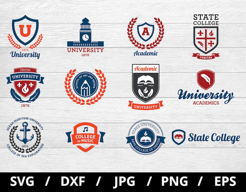 University Logo Sets Collection Illustration Svg, University Academics ...