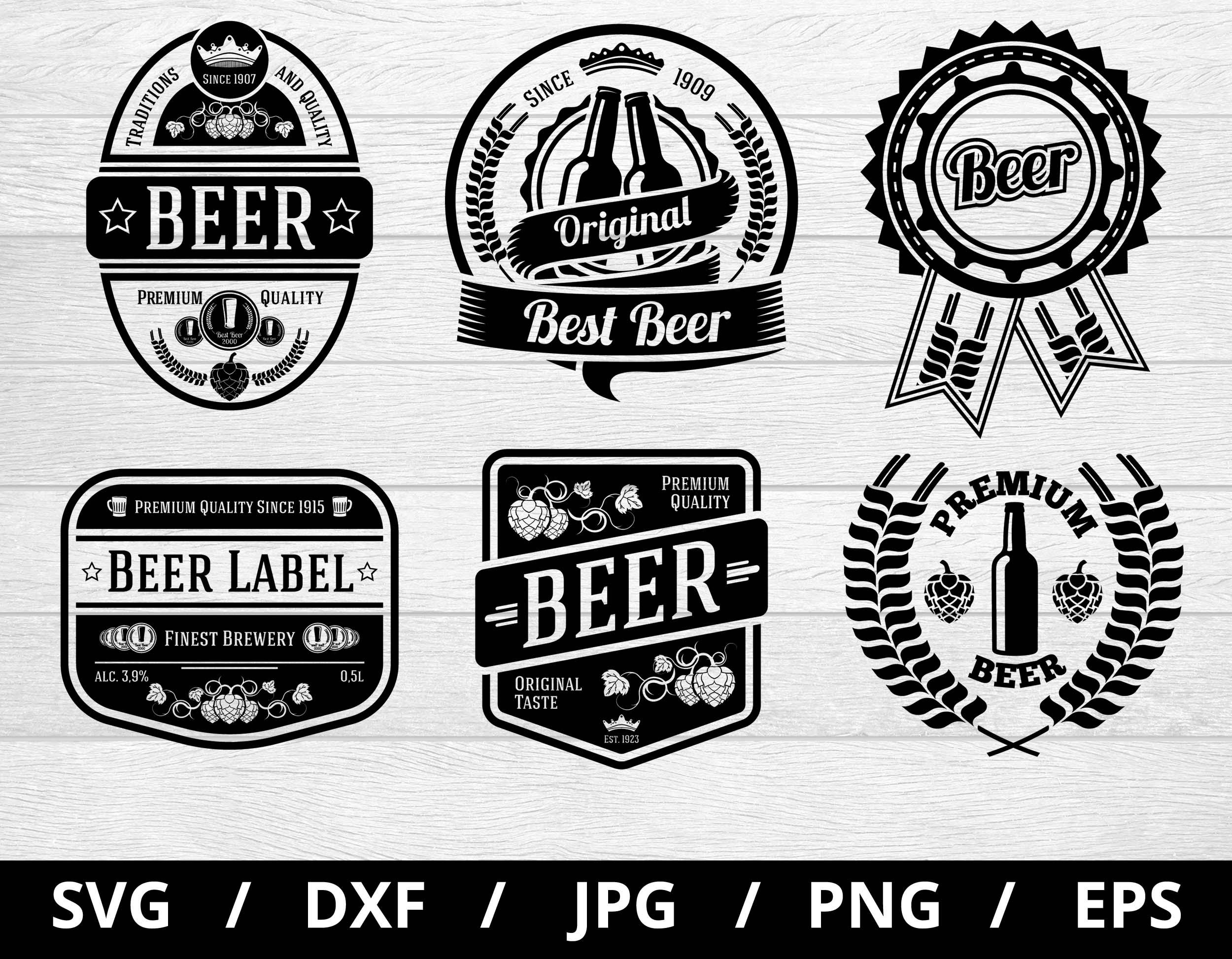 Craft Beer Logo SVG Collection: Brewery Labels, Emblems (digital ...