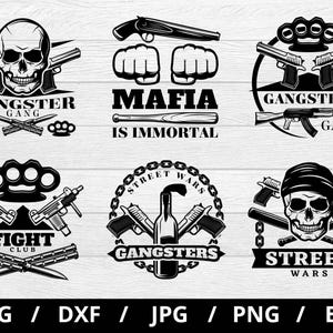 Gangster Club Logo SVG Collection: Street Wars Emblems (digital ...