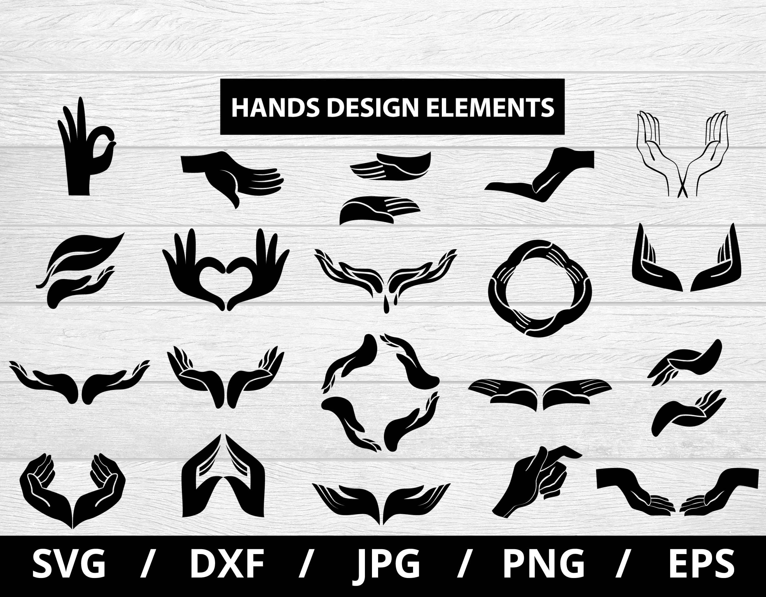 Hands Gestures SVG Clipart: Logo Design Elements (digital Download) - Etsy
