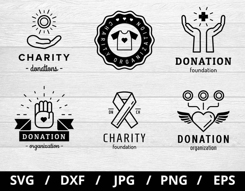 Donation Charity Logo Sets Collection Illustration Svg, Donations ...