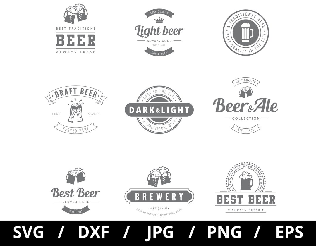 Craft Beer Logo Sets Illustration Svg, Beer House, Brewery, Beer Shop ...