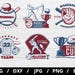 Baseball Team Logo Sets Illustration Svg, Baseball Championship ...