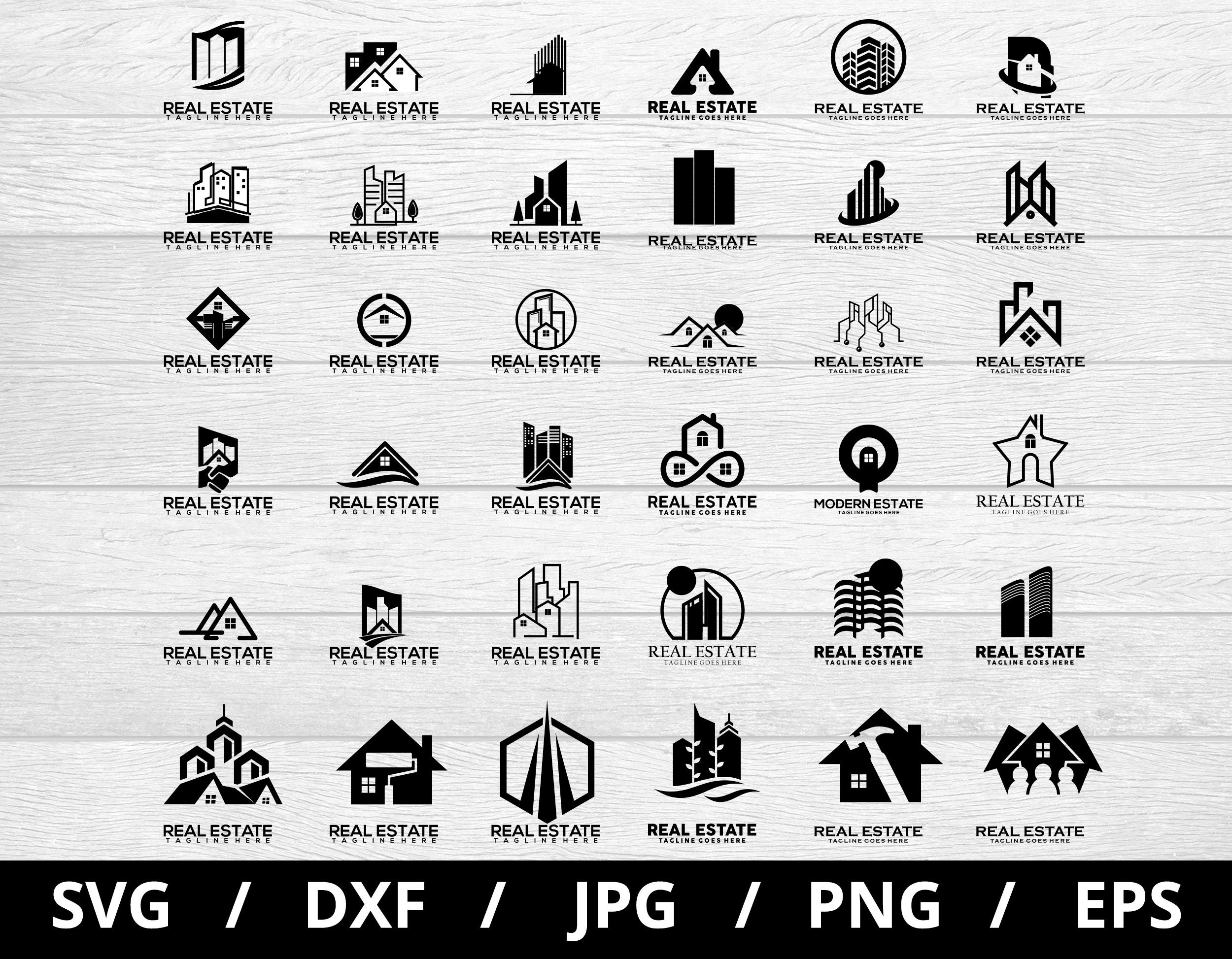 Real Estate Logo Sets Collection Illustration Svg, Real Estate Property ...