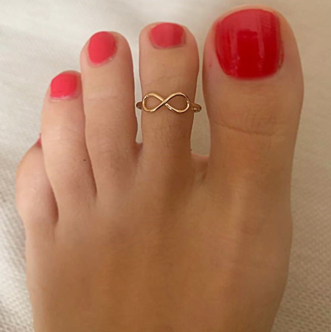 Gold Infinity Toe Ring, Adjustable Toe Ring, Minimal Infinity Ring ...