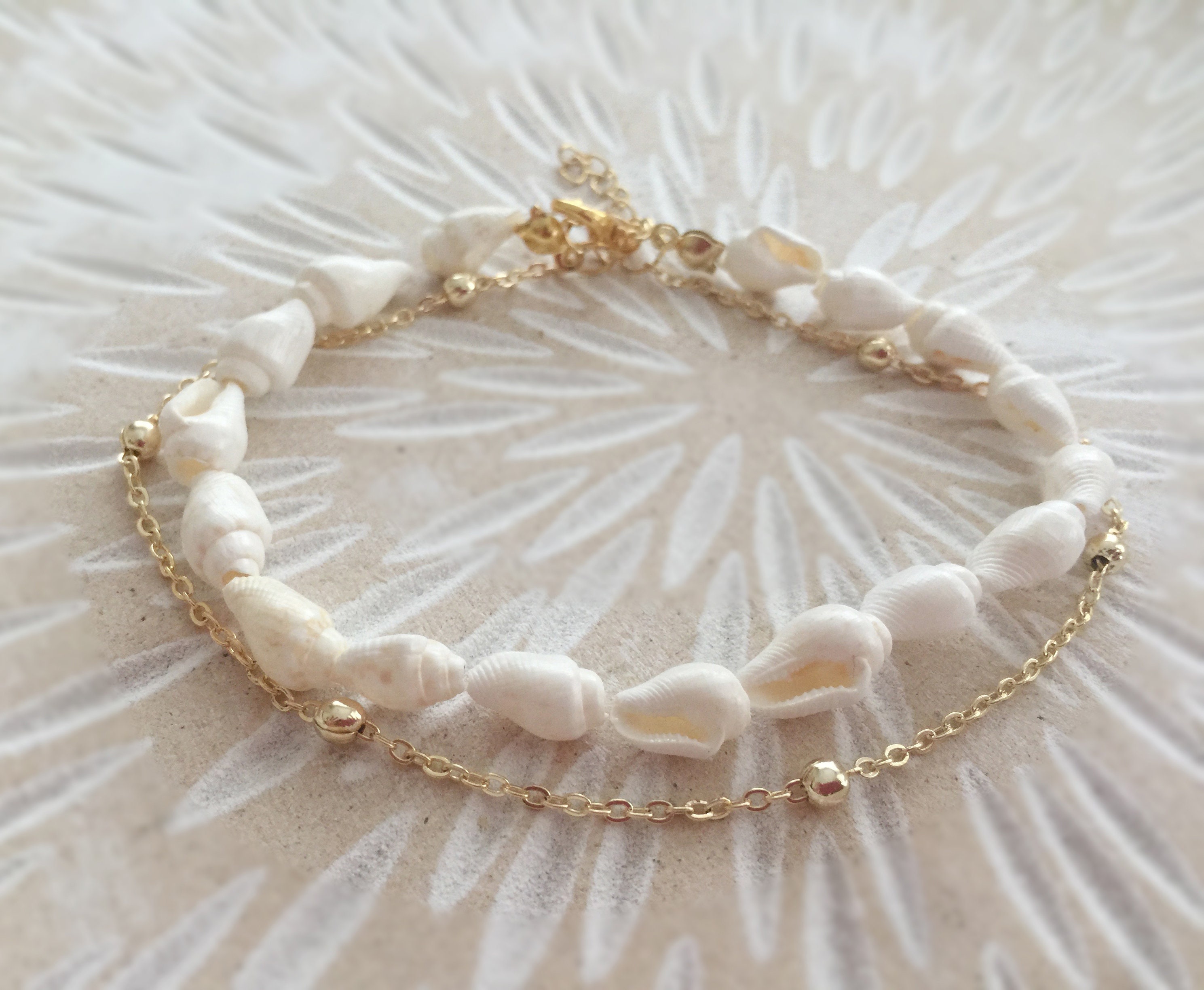Double Layer Shell Anklet Seashell Anklet Boho Beach Ankle - Etsy