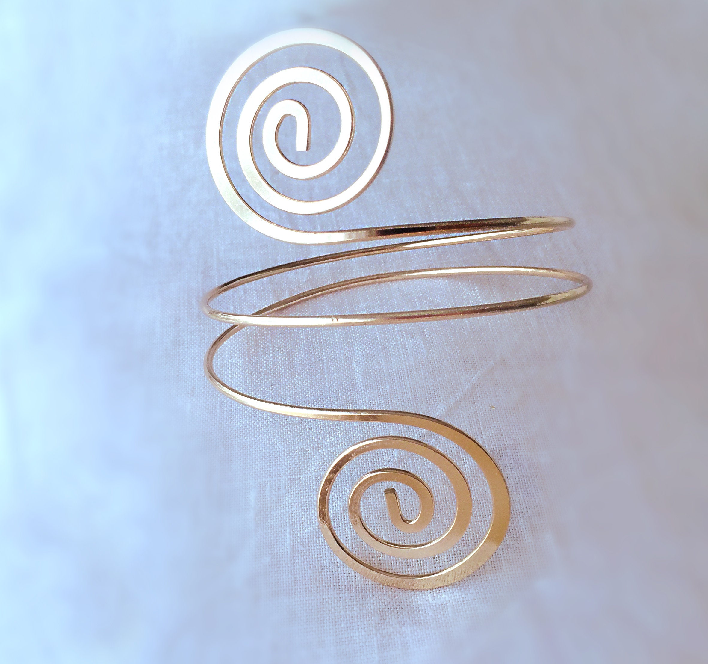 Gold Swirl Arm Cuff, Spiral Upper Arm Cuff, Armlet, Armbrand Bracelet ...