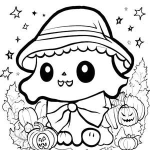 14-page Kawaii Halloween Coloring Book for Kids | Cute & Fun Halloween ...