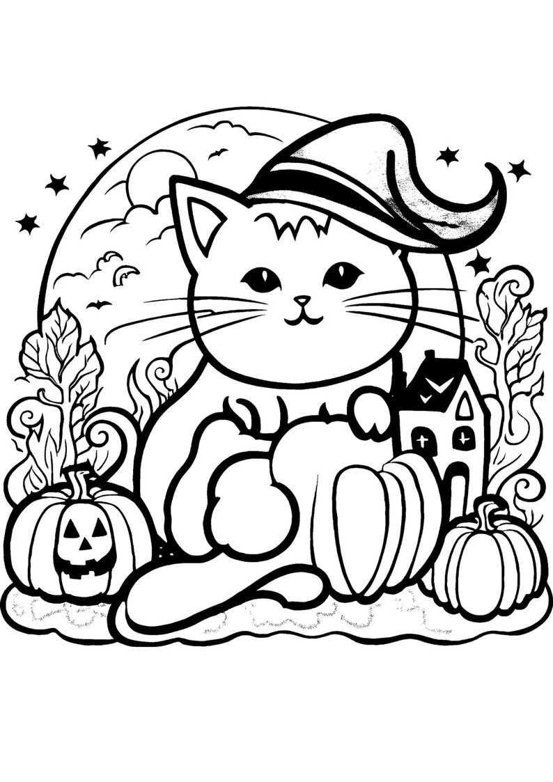12-page Kawaii Halloween Farm Animals Coloring Book | Cute Adorable ...