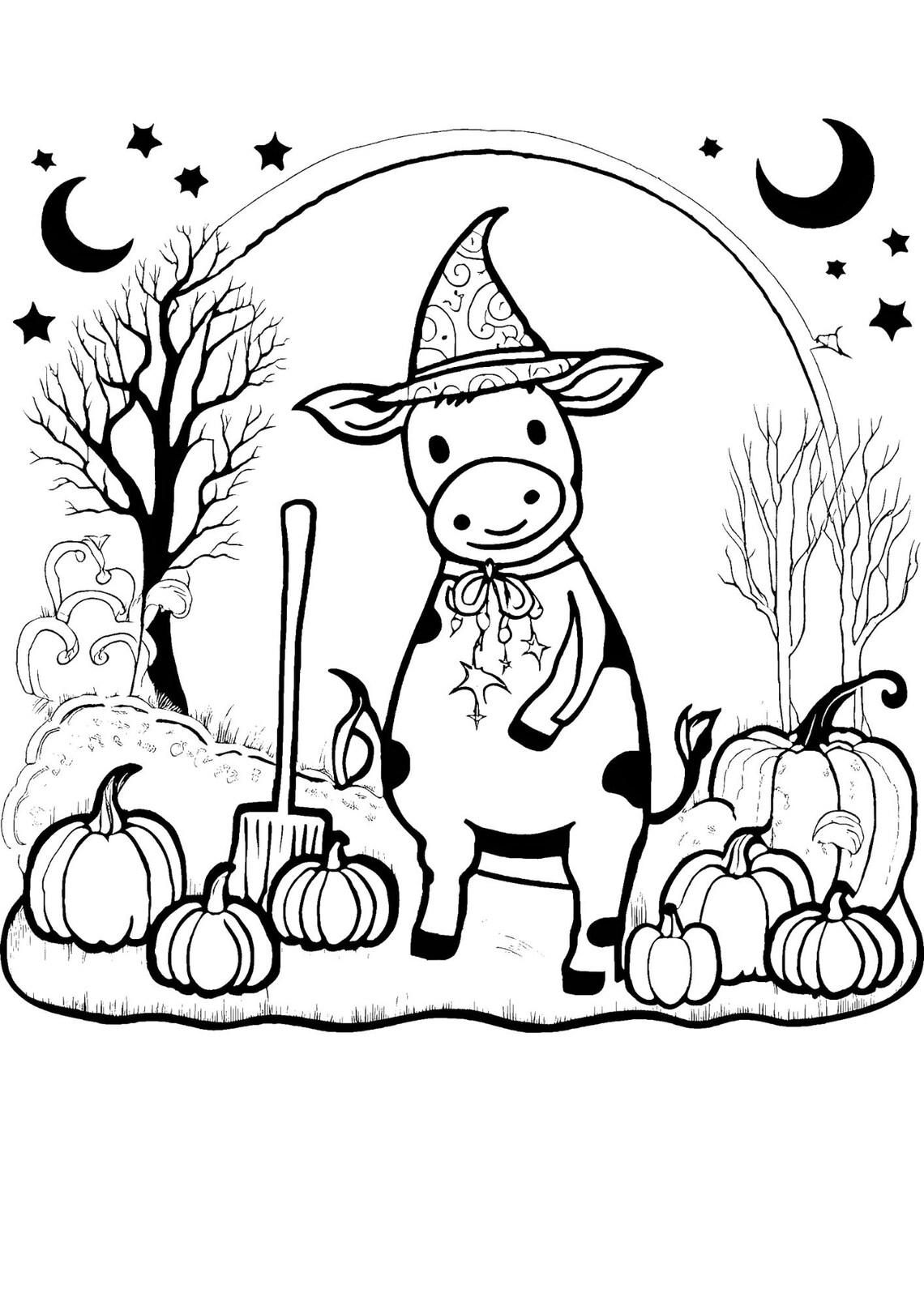 12-page Kawaii Halloween Farm Animals Coloring Book | Cute Adorable ...