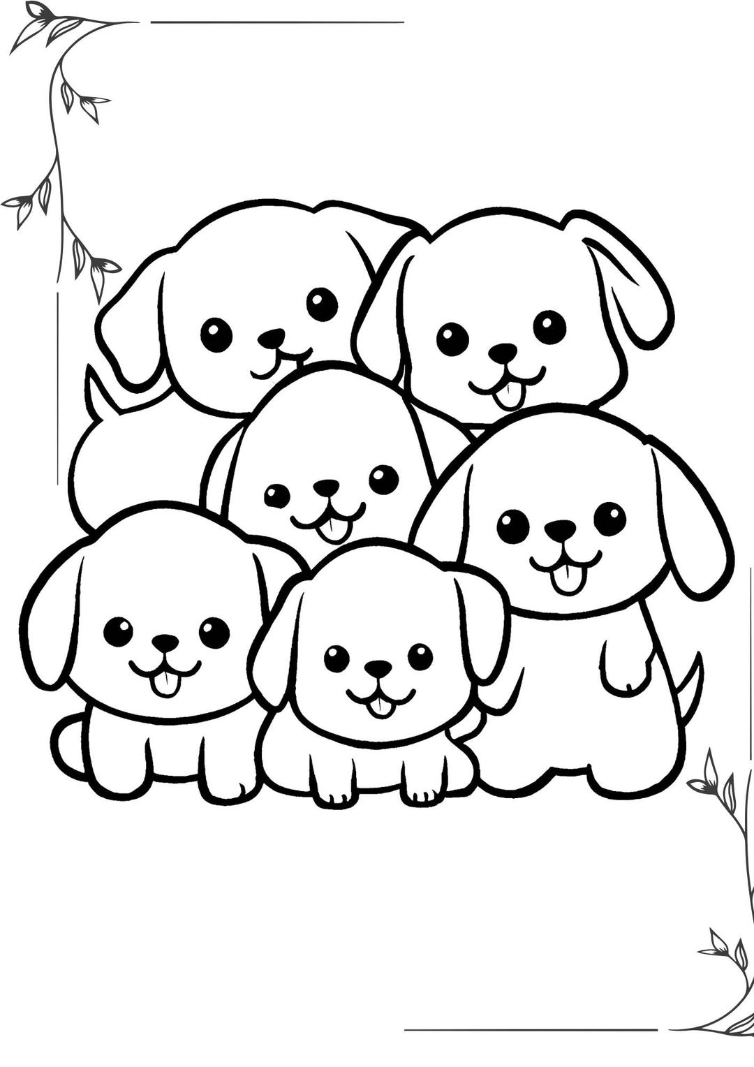 11-page Dog Coloring Book for Kids | Adorable Dog Illustrations ...