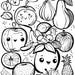 17 Pages of Fun!cute Fruit Coloring Book for Kids -banana, Strawberry ...