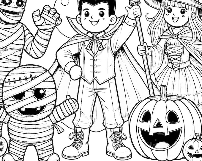 15 Pages of Fun! Hallowen, Coloring Books, Fun Kids, Digital Coloring ...