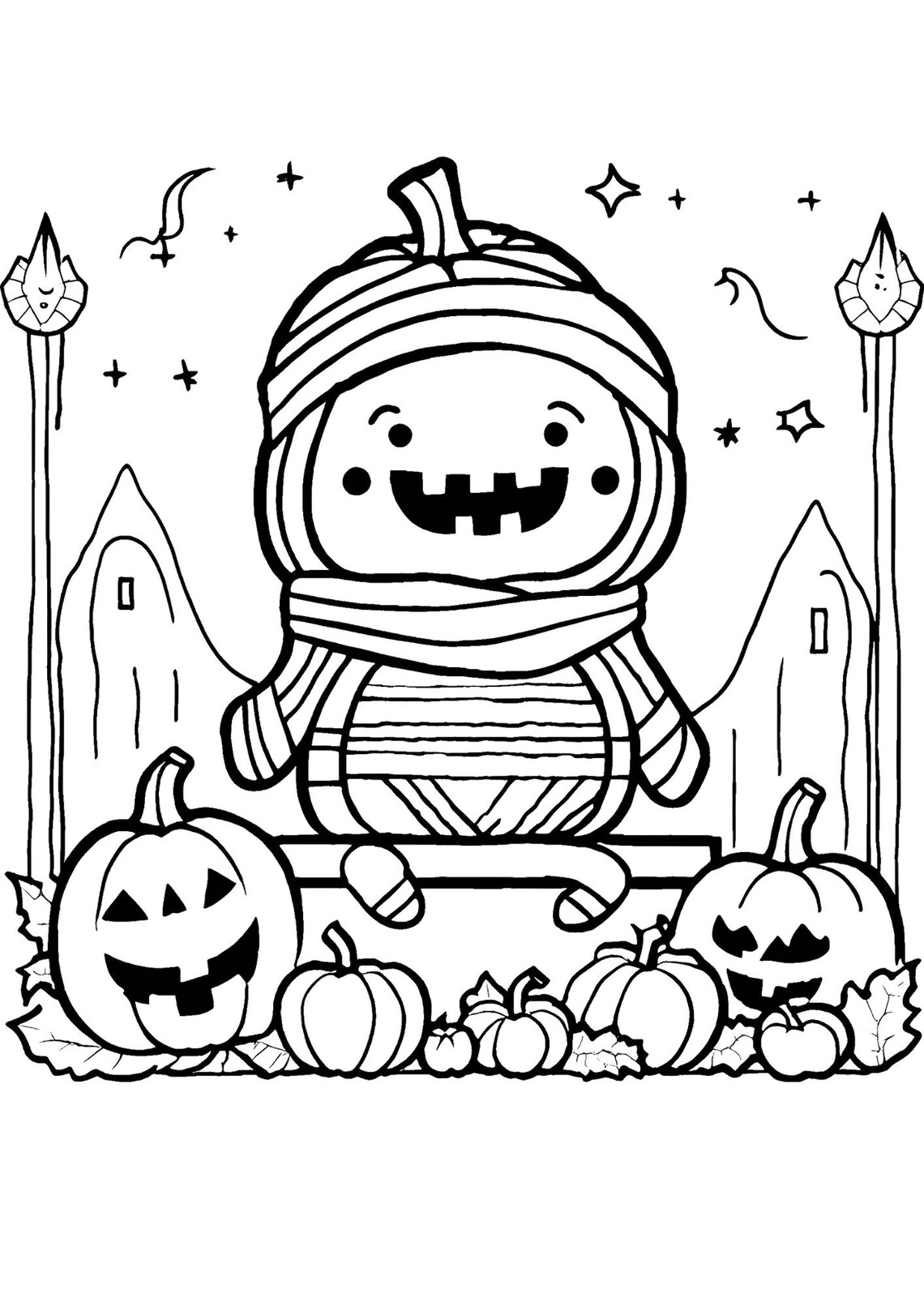 14-page Kawaii Halloween Coloring Book for Kids | Cute & Fun Halloween ...
