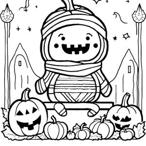 14-page Kawaii Halloween Coloring Book for Kids | Cute & Fun Halloween ...