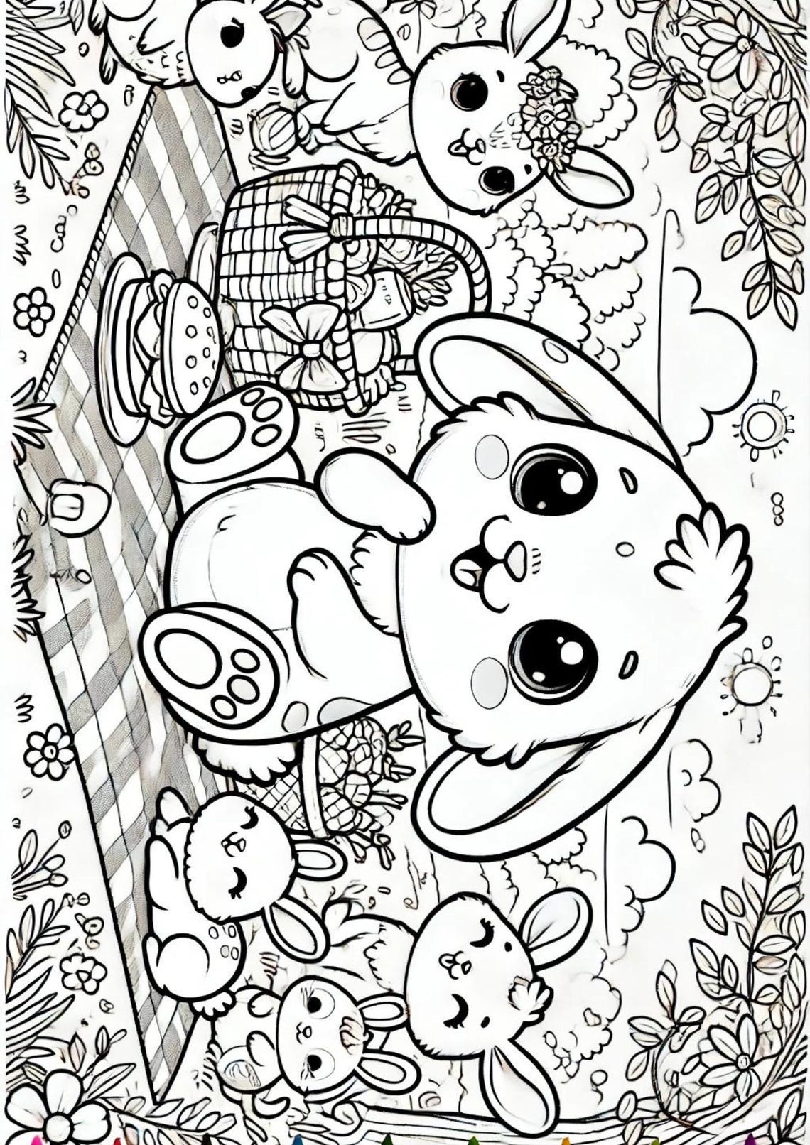 8-page Cute Rabbit Coloring Book for Kids | Fun and Adorable ...